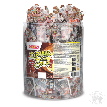 Tubo Sucettes Drink Fizz Cola – Sucettes Effervescentes pour ...